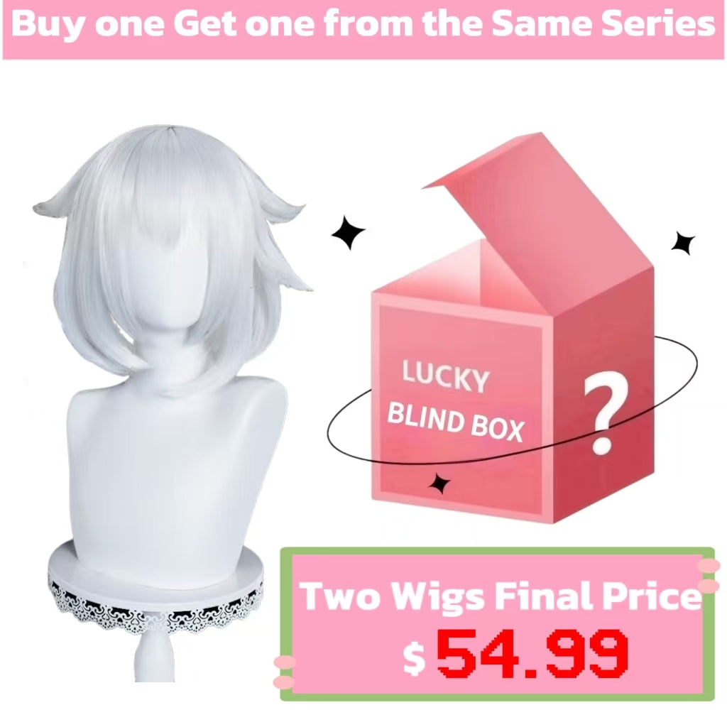 Genshin Impact Paimon Kurzes weißes Haar Basic Perücke