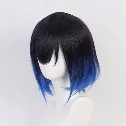 Demon Slayer Hashibira Inosuke Short Blue Hair Basic Wig