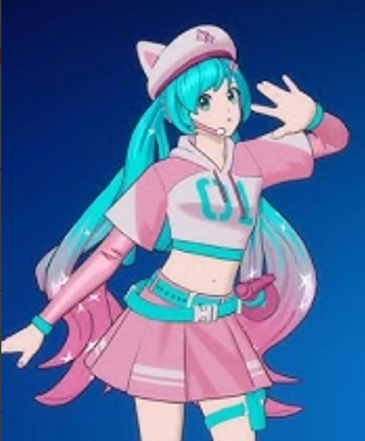 Hatsune Miku in Neko Fortnite skin commission wig – KOOLLIA